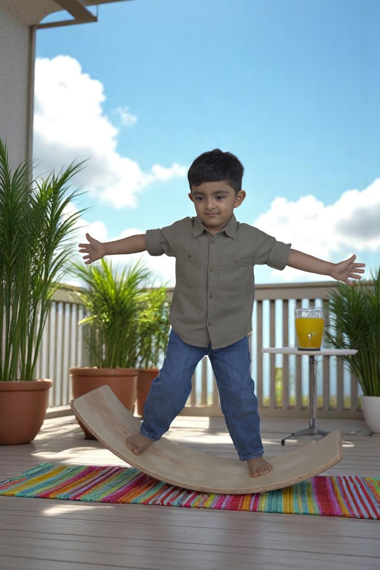 Buy Wooden Balancing Board for Kids Online in India Kidocoo